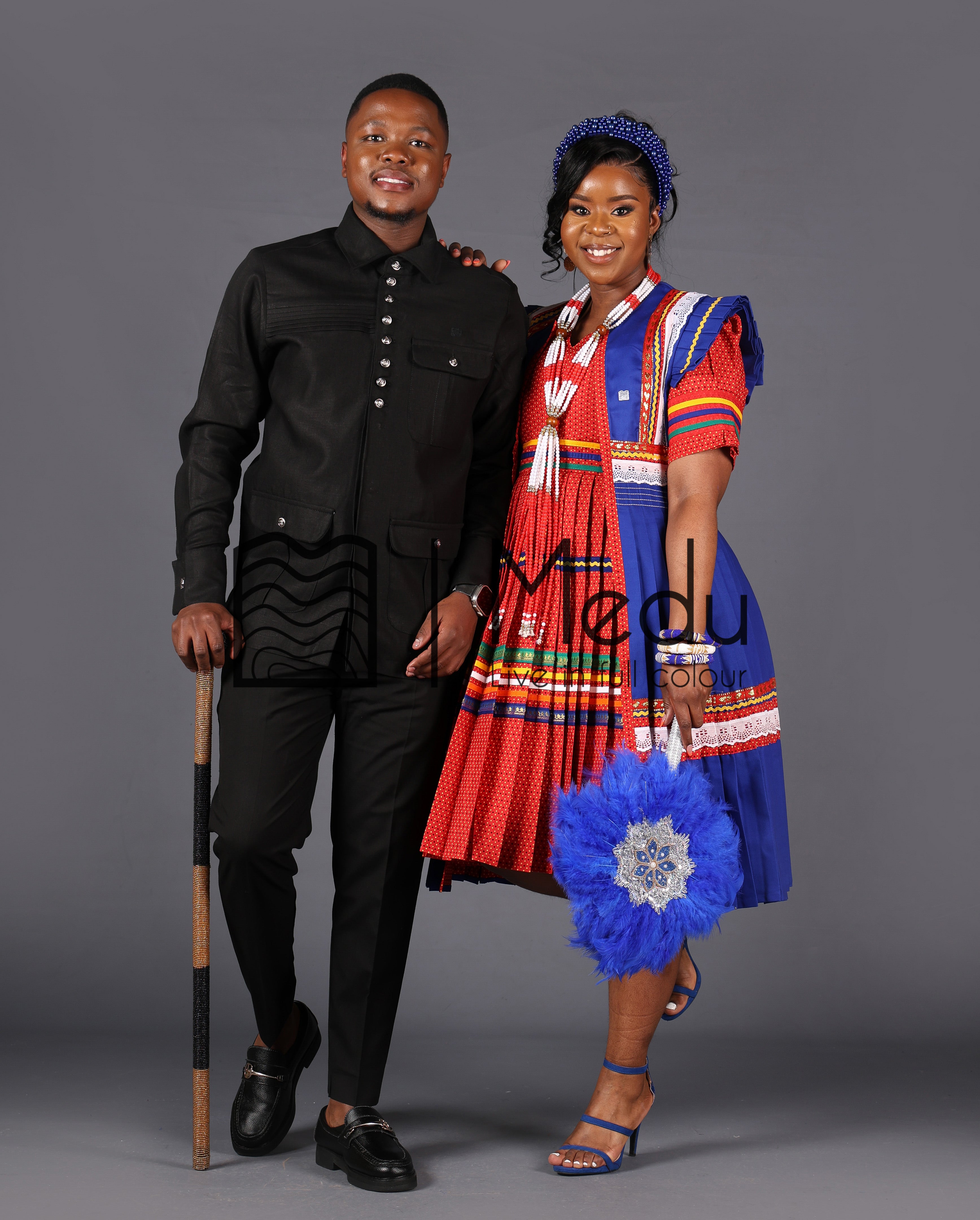 His & Hers: Manoko Bridal Set in Red – MEDU by Sepedi Bapedi