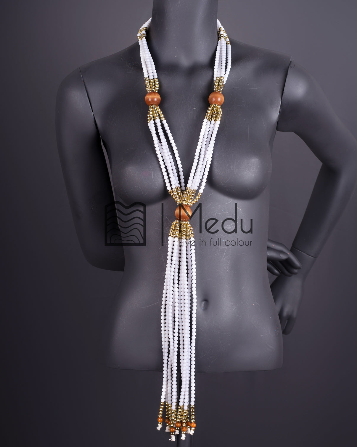 Sepedi Tie Beads White And Gold – MEDU by Sepedi Bapedi