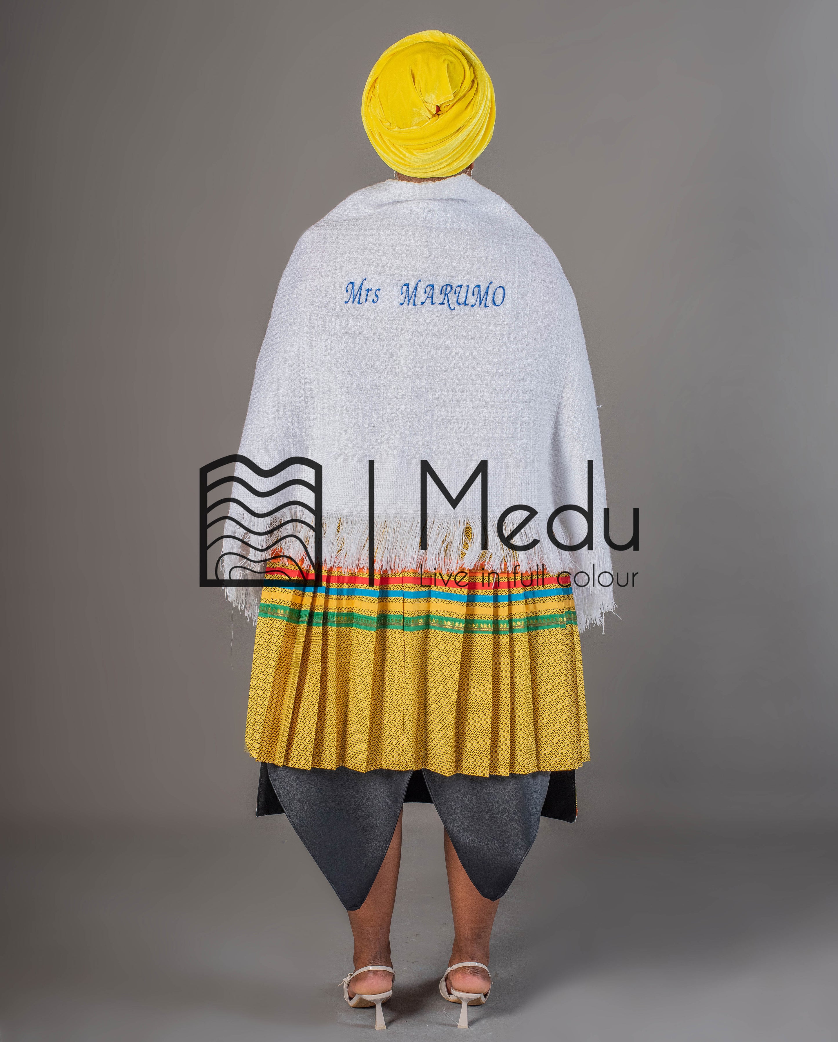 Embroidered Bridal White Shawl – MEDU by Sepedi Bapedi
